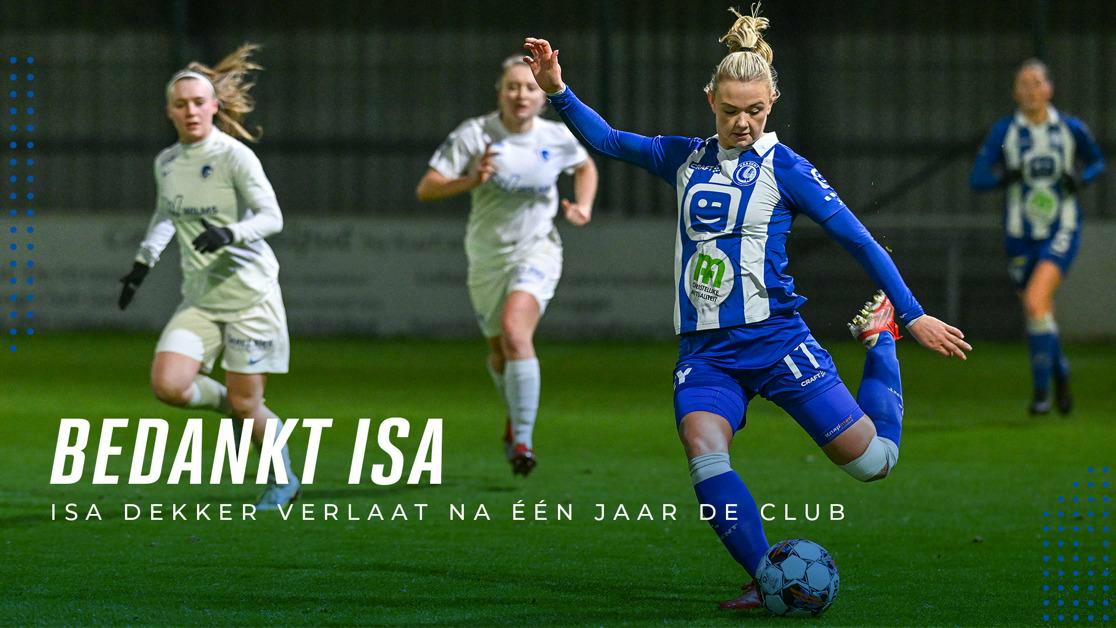 Isa Dekker verlaat de club | KAA Gent Website